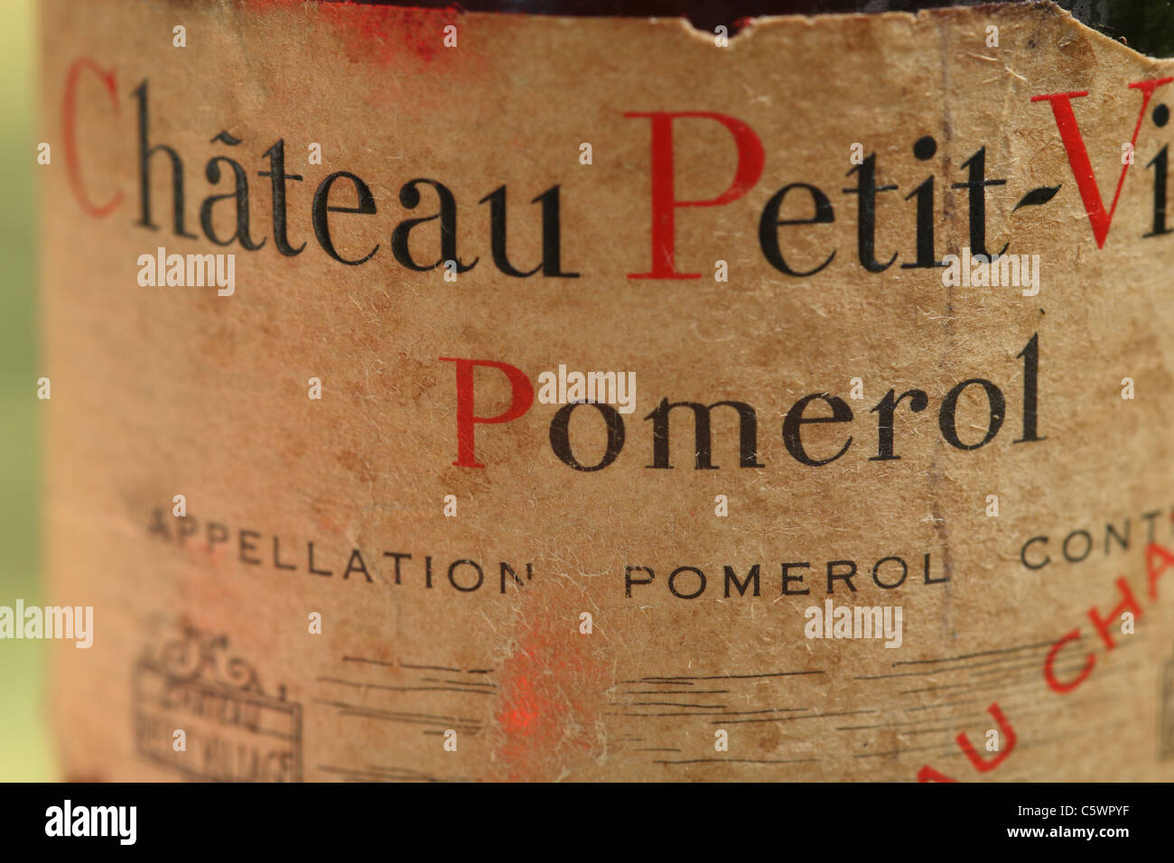 Bottle of red wine from Pomerol, Bordeaux Stock Photo - Alamy