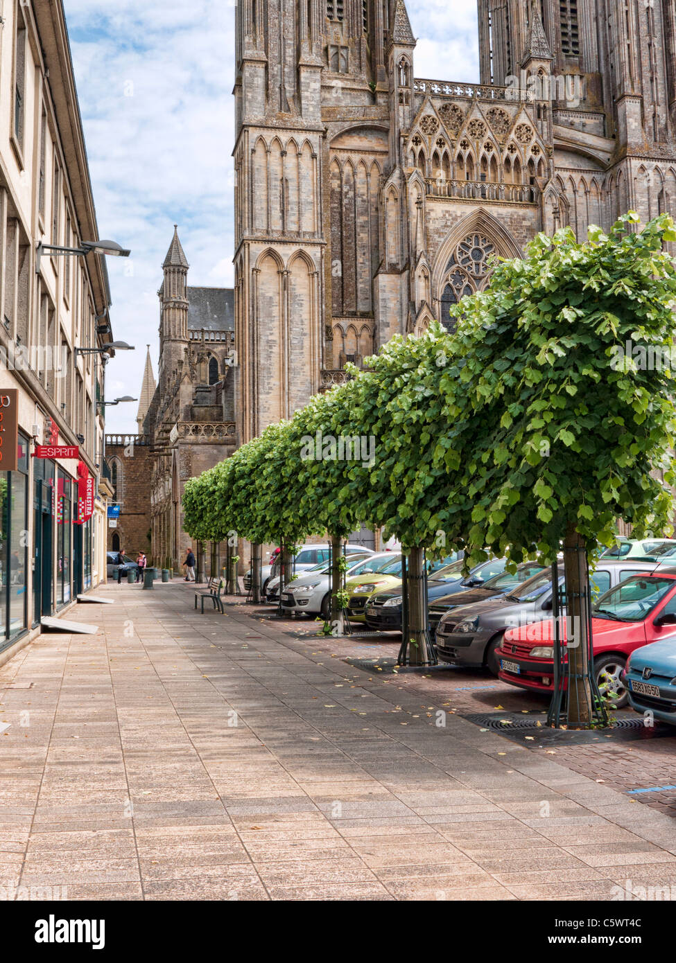 Coutances cathedral normandy france exterior hi-res stock photography ...