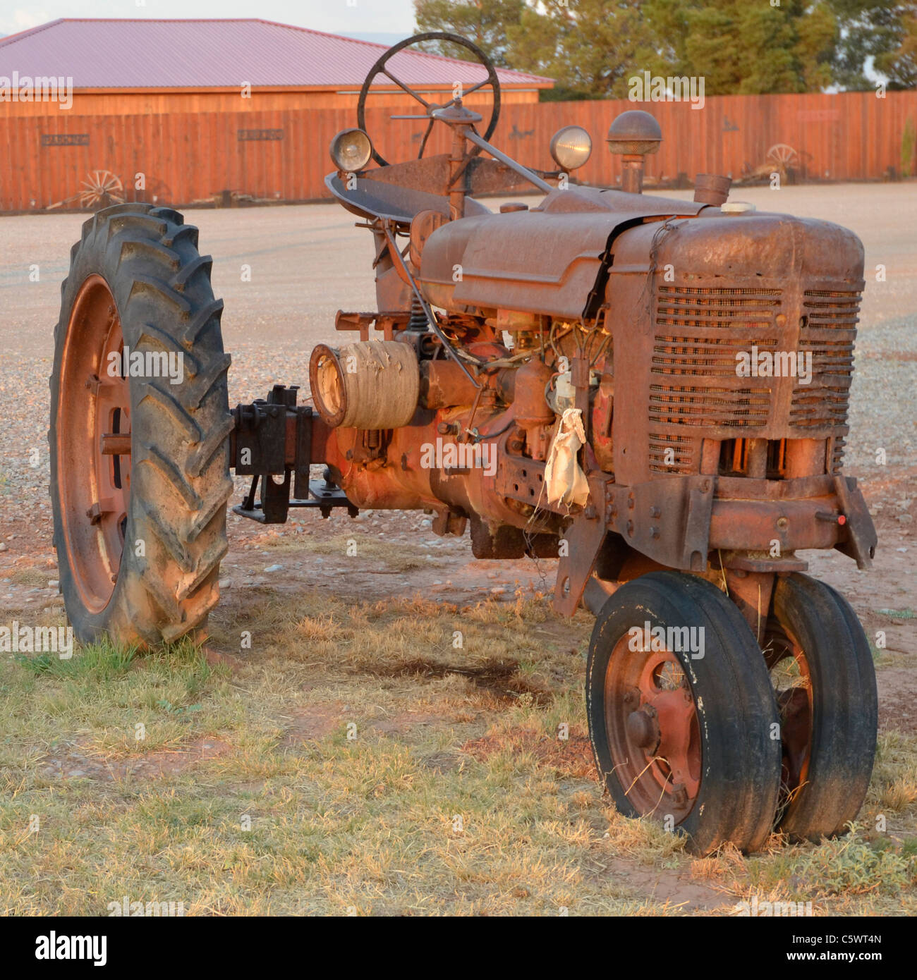 Front view of antique tractor Stock Photo - Alamy