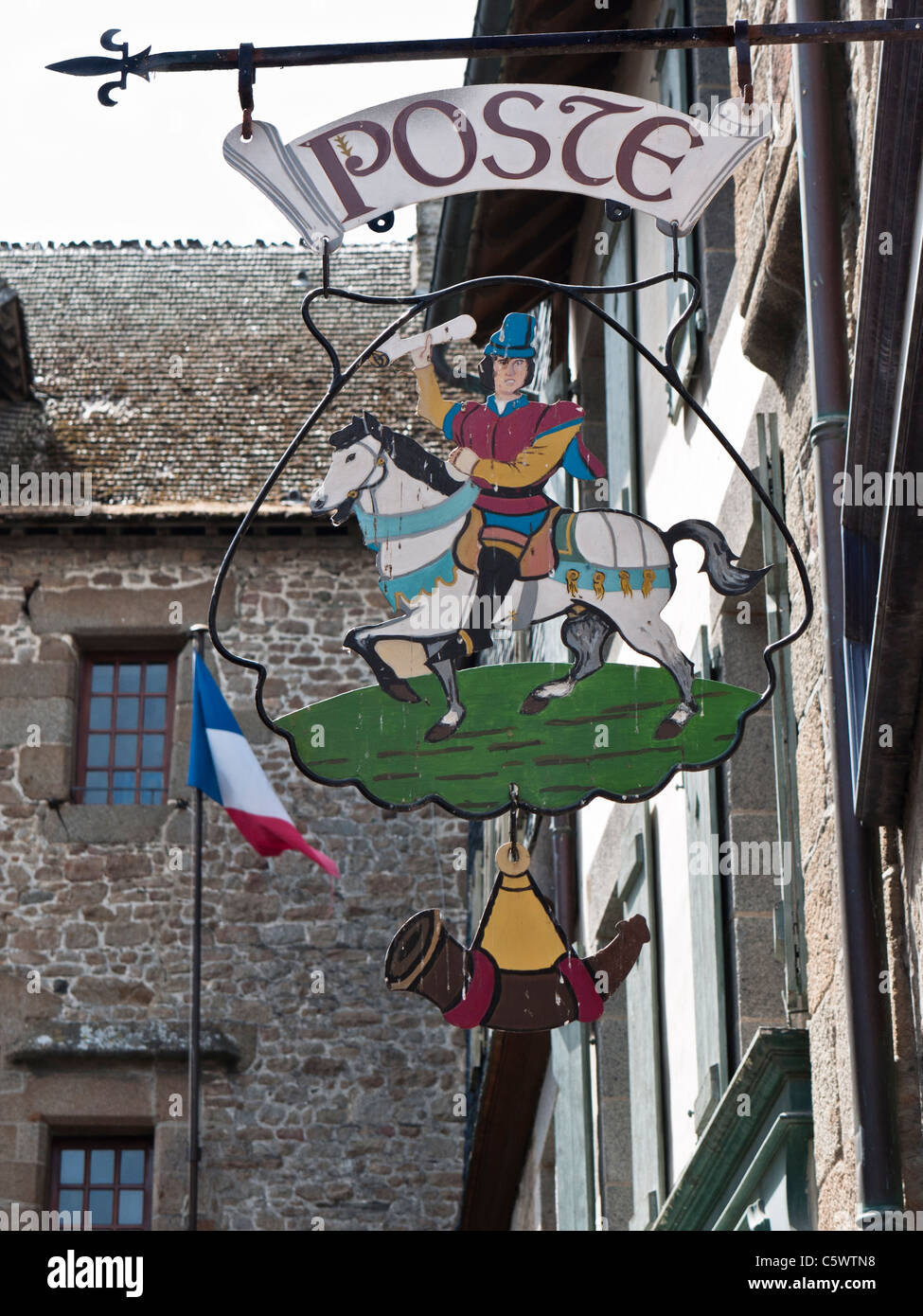 Mont-St-Michel, Normandy, France post Office Sign Stock Photo - Alamy