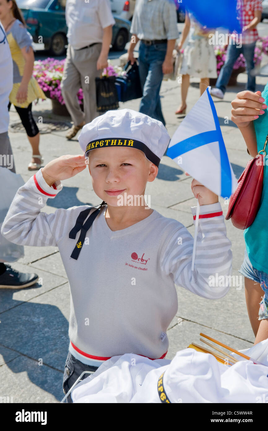 The boy in sailor uniform in St.Petersburg, Russia Stock Photo - Alamy