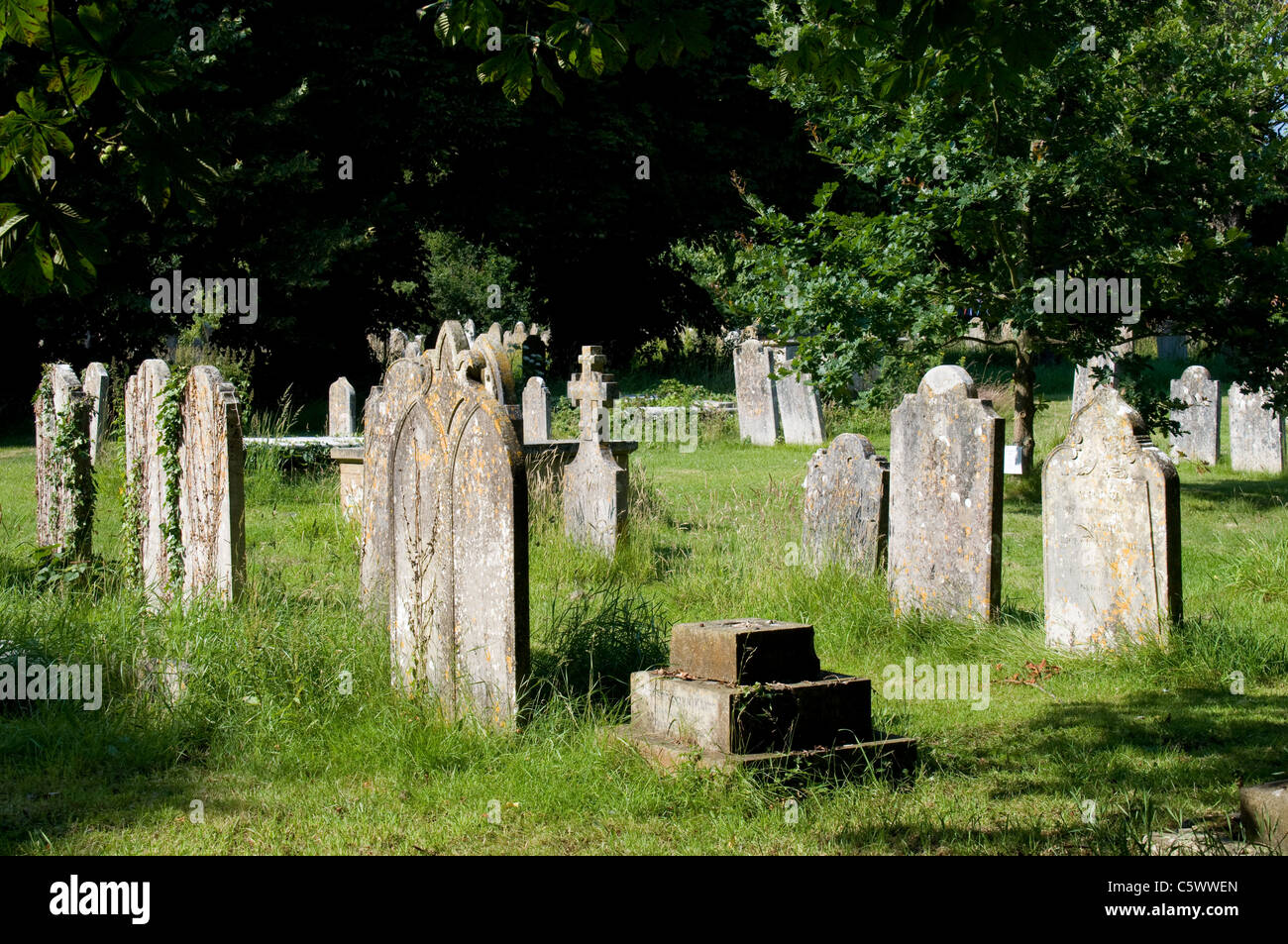 The graveyard of St Thomas & All saints church in Lymington, Hampshire ...