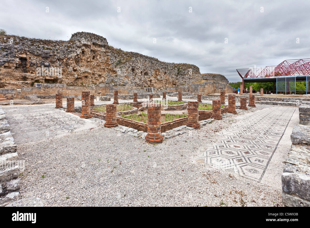Peristyle and Swastika Mosaic in the House of the Swastika Villa in ...