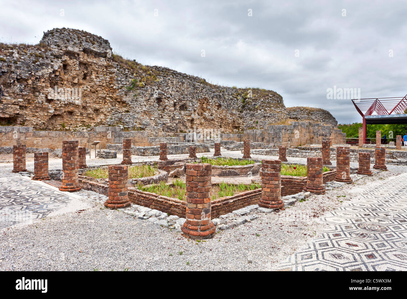Peristyle and Swastika Mosaic in the House of the Swastika Villa in ...