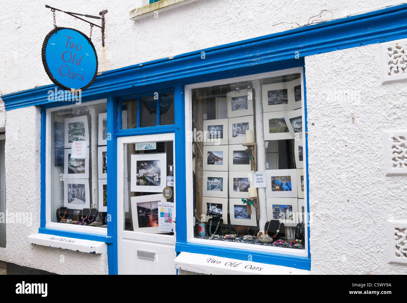 Two Old Oars Gallery Shop in Polperro Village Cornwall England UK Stock ...