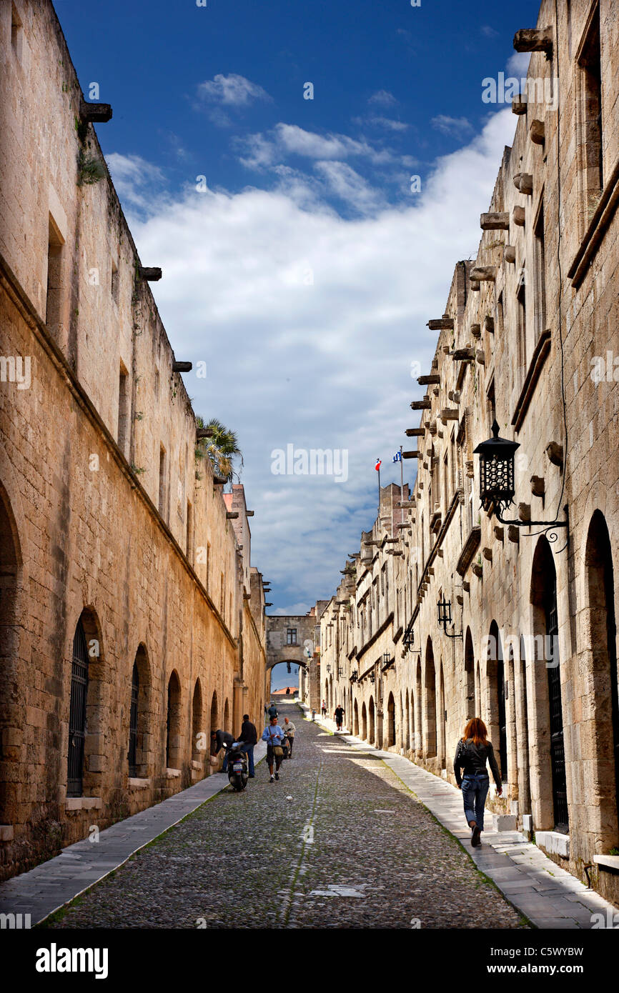 The famous "Avenue of the Knights" in the Knights' quarter, in the ...