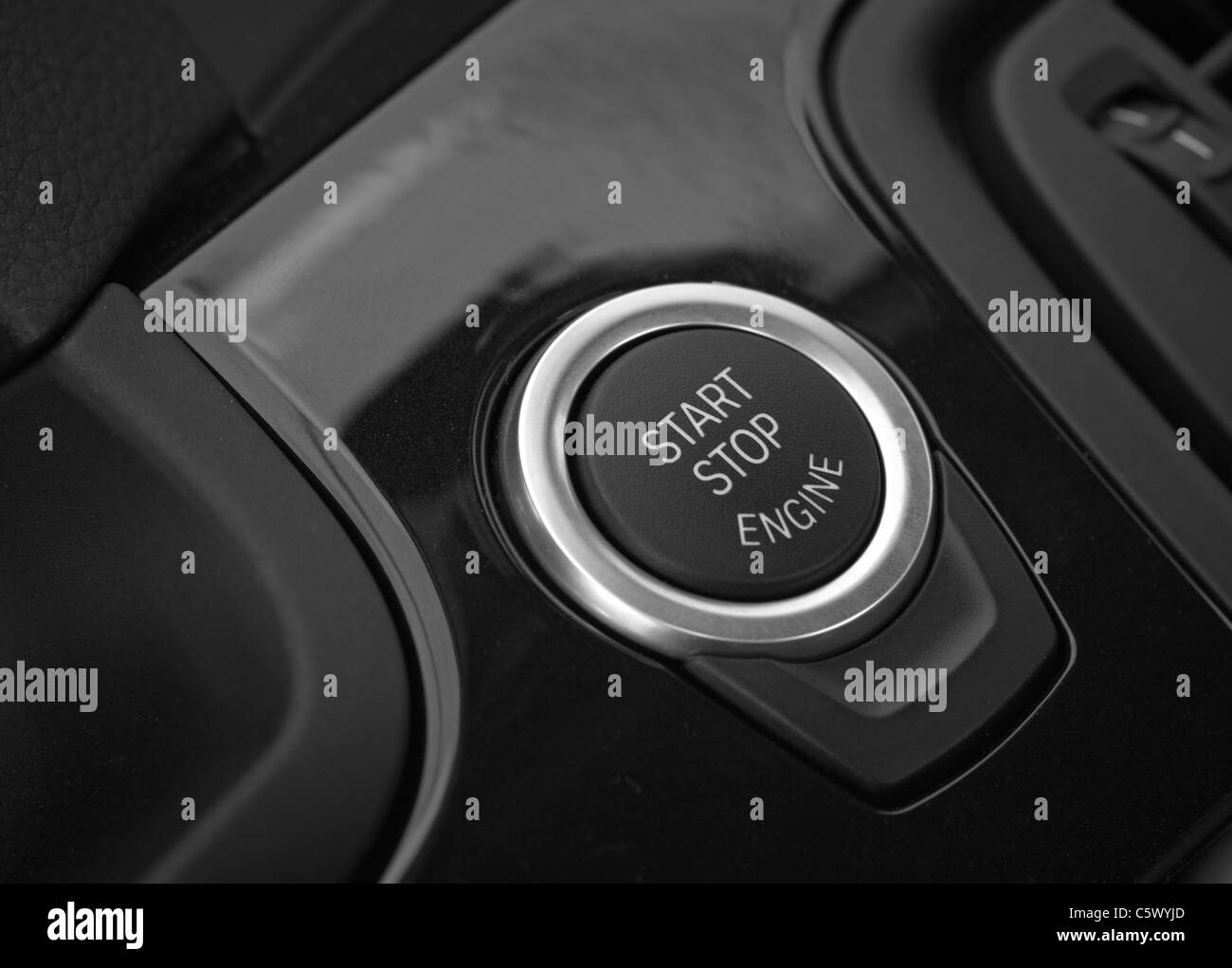 Close up of a car’s engine ignition button Stock Photo - Alamy