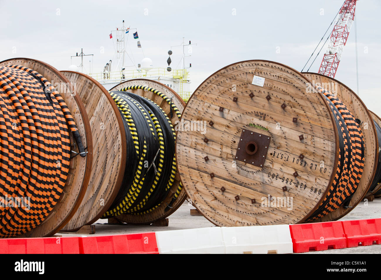 Offshore electric cabling being prepared for the Walney offshore wind ...