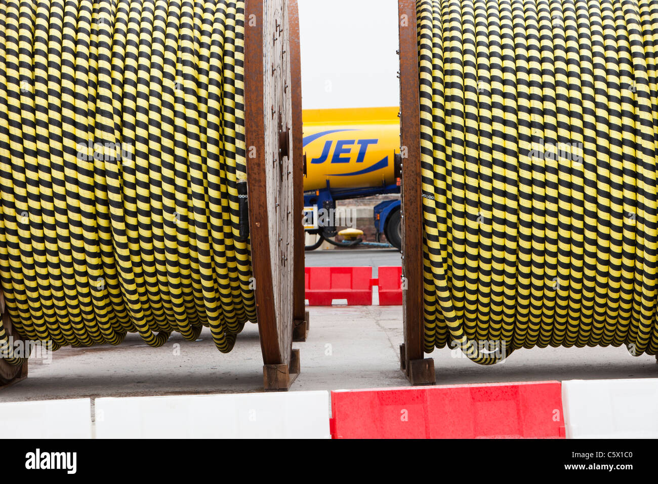 Offshore electric cabling being prepared for the Walney offshore wind ...