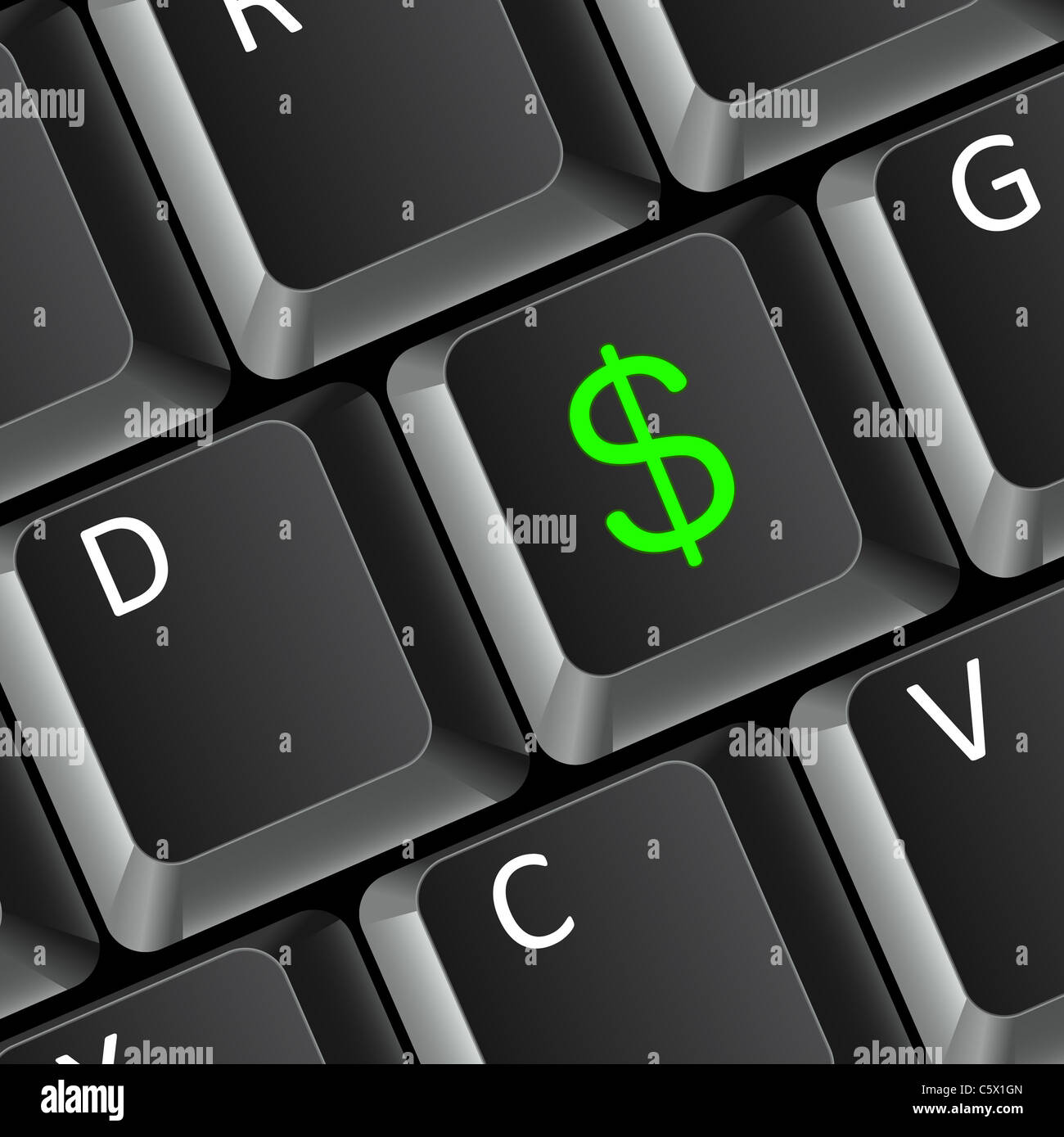 dollar money business concept with computer keyboard. Vector ...
