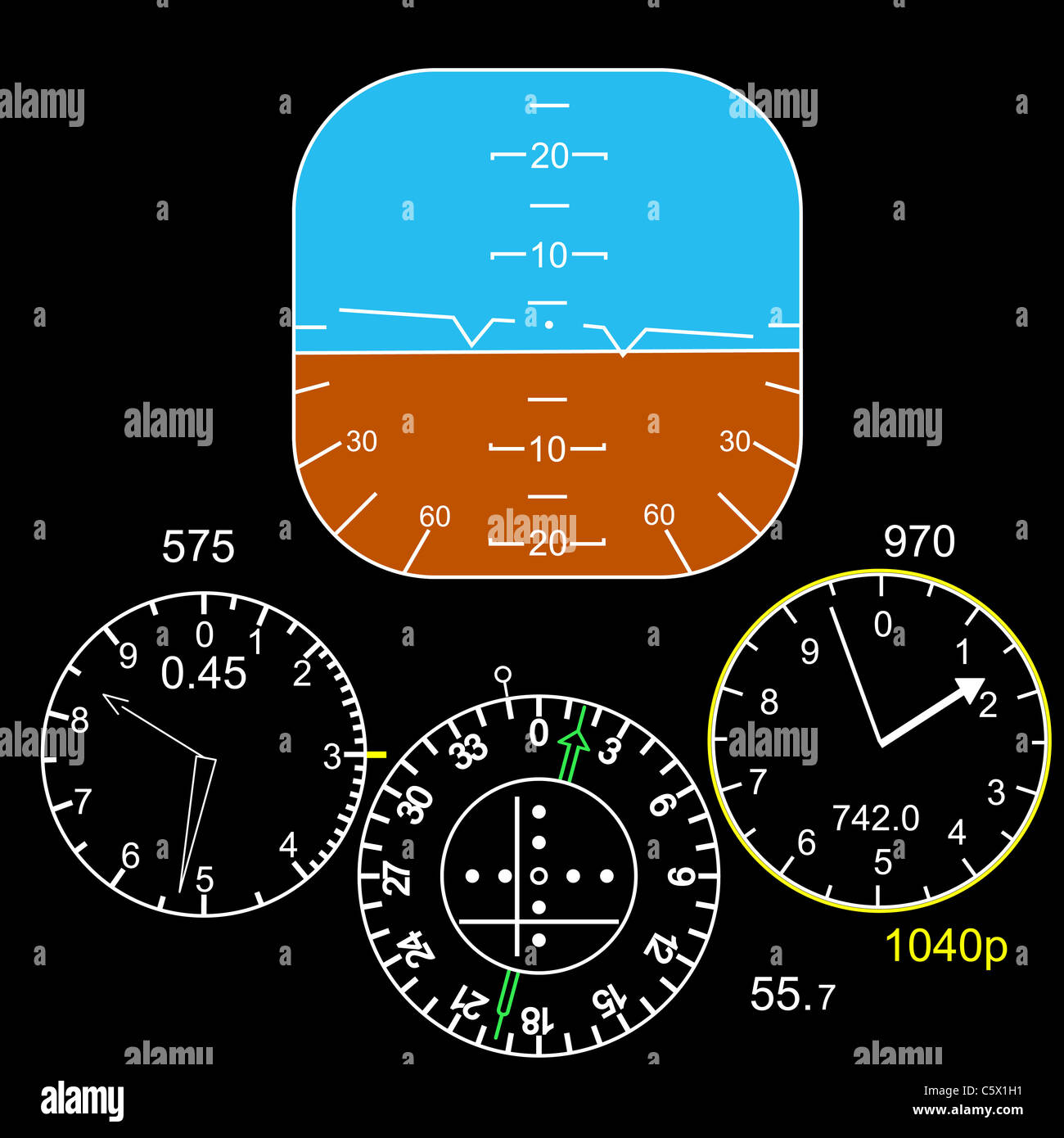 Control panel in a plane cockpit Stock Photo - Alamy