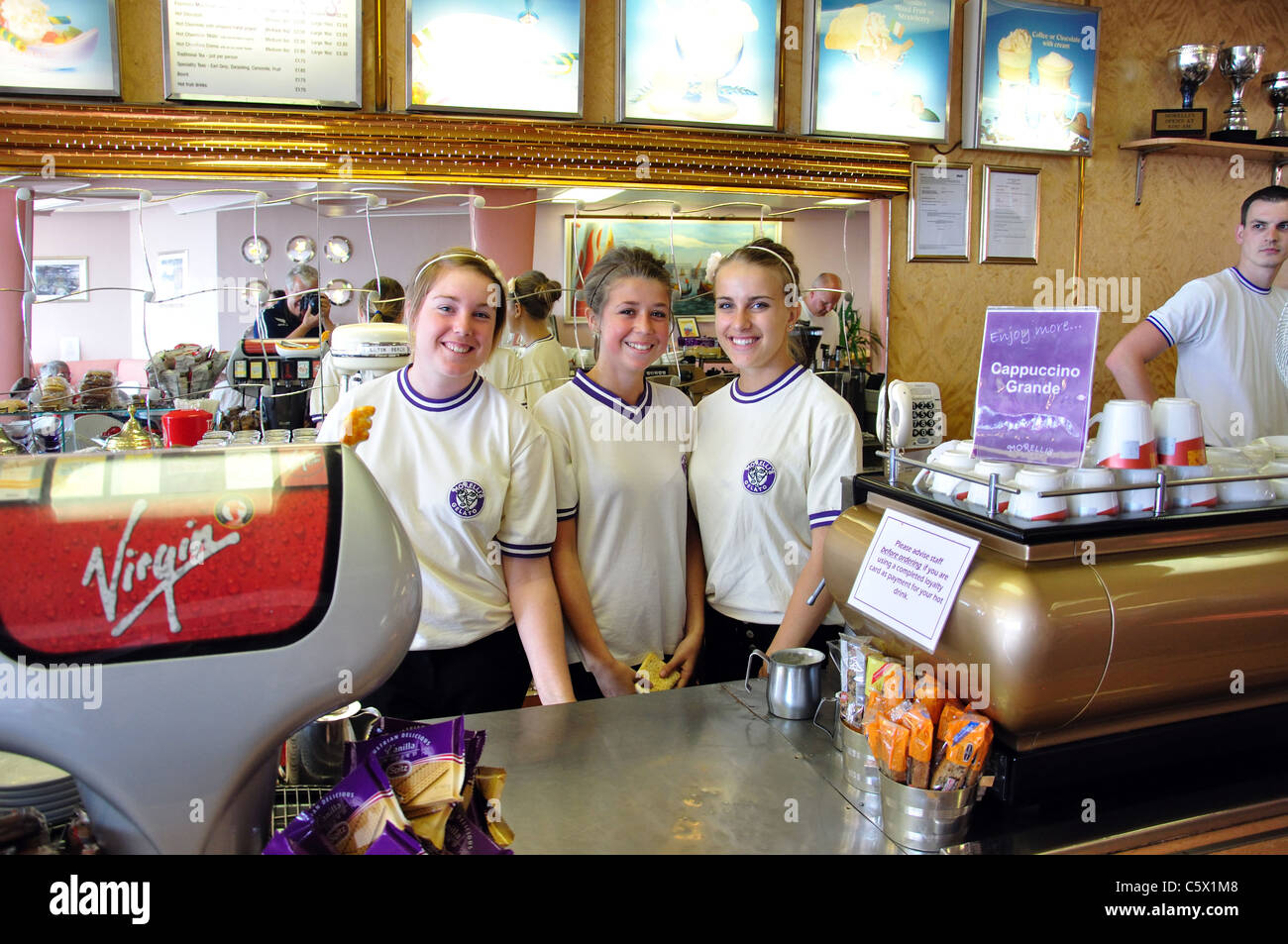 Young female staff at Morelli's Cappuccino Cafe, Victoria Parade ...