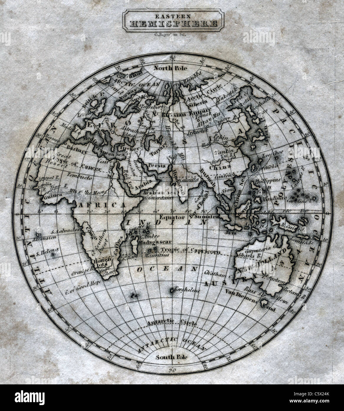 Eastern Hemisphere Map Labeled Black And White