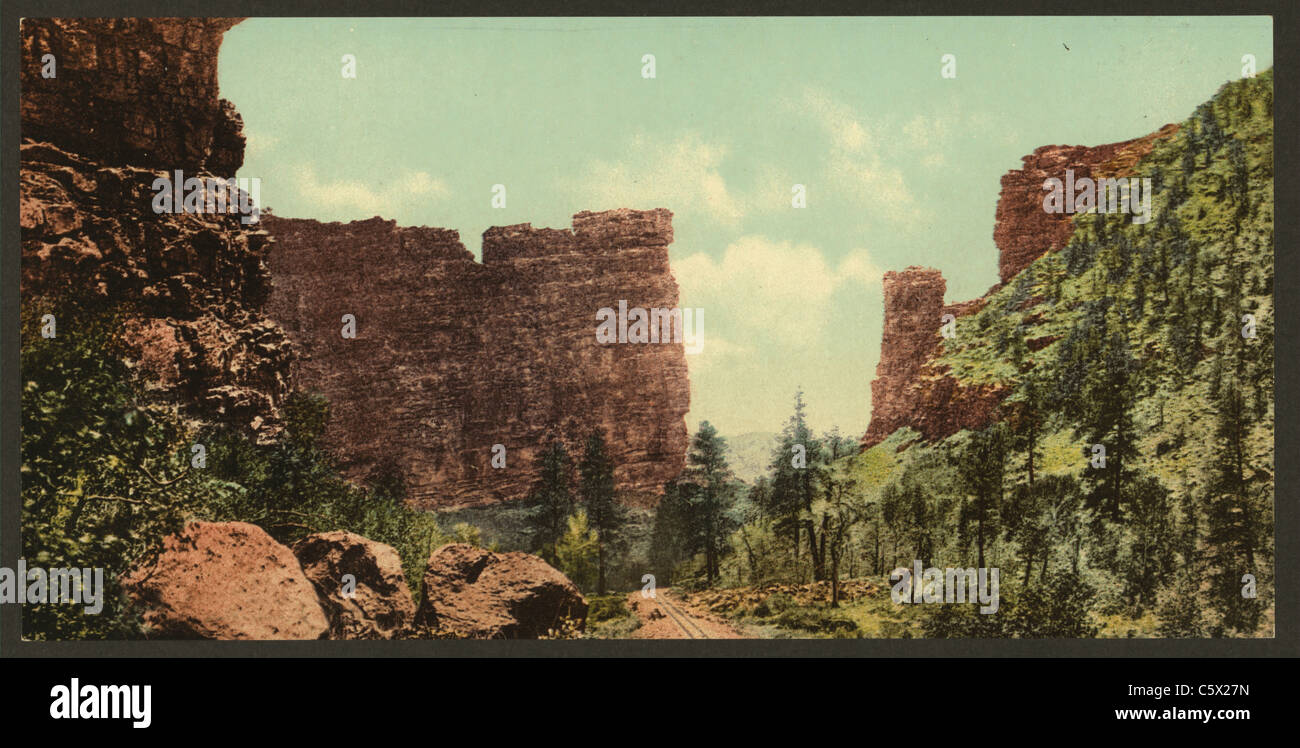 Castle Gate, Utah - Old colored photo, circa 1898 Stock Photo - Alamy