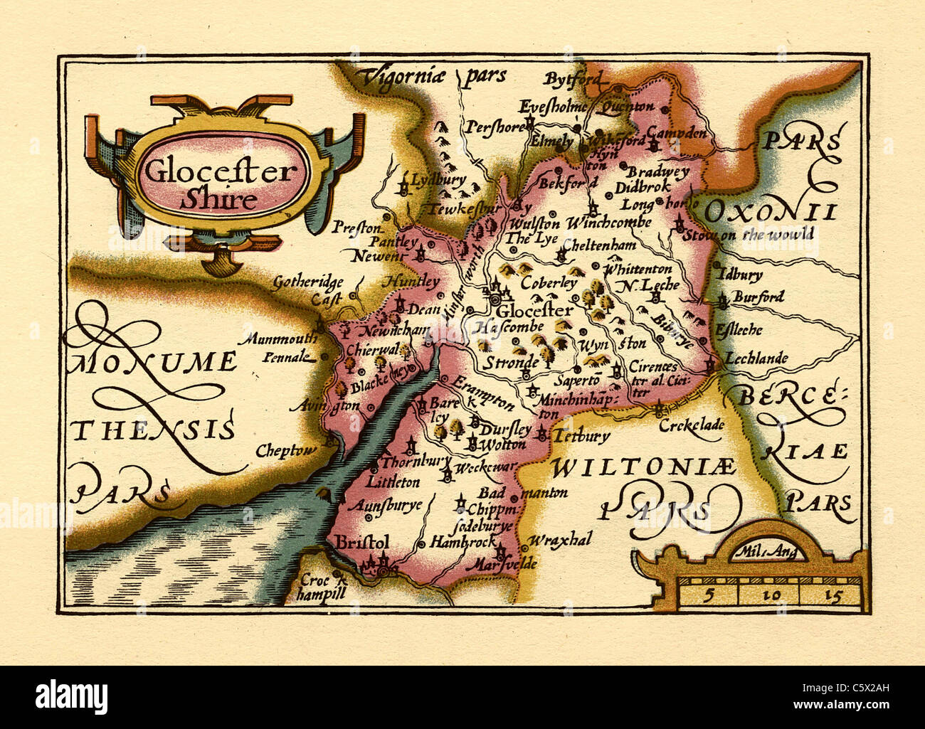 Gloucestershire map hi-res stock photography and images - Alamy