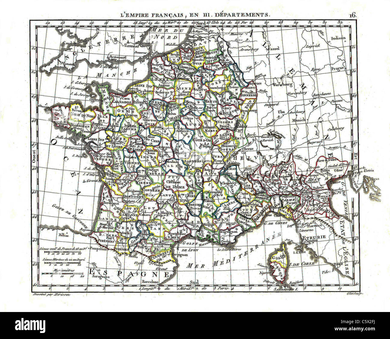 Map of france atlas Cut Out Stock Images & Pictures - Alamy