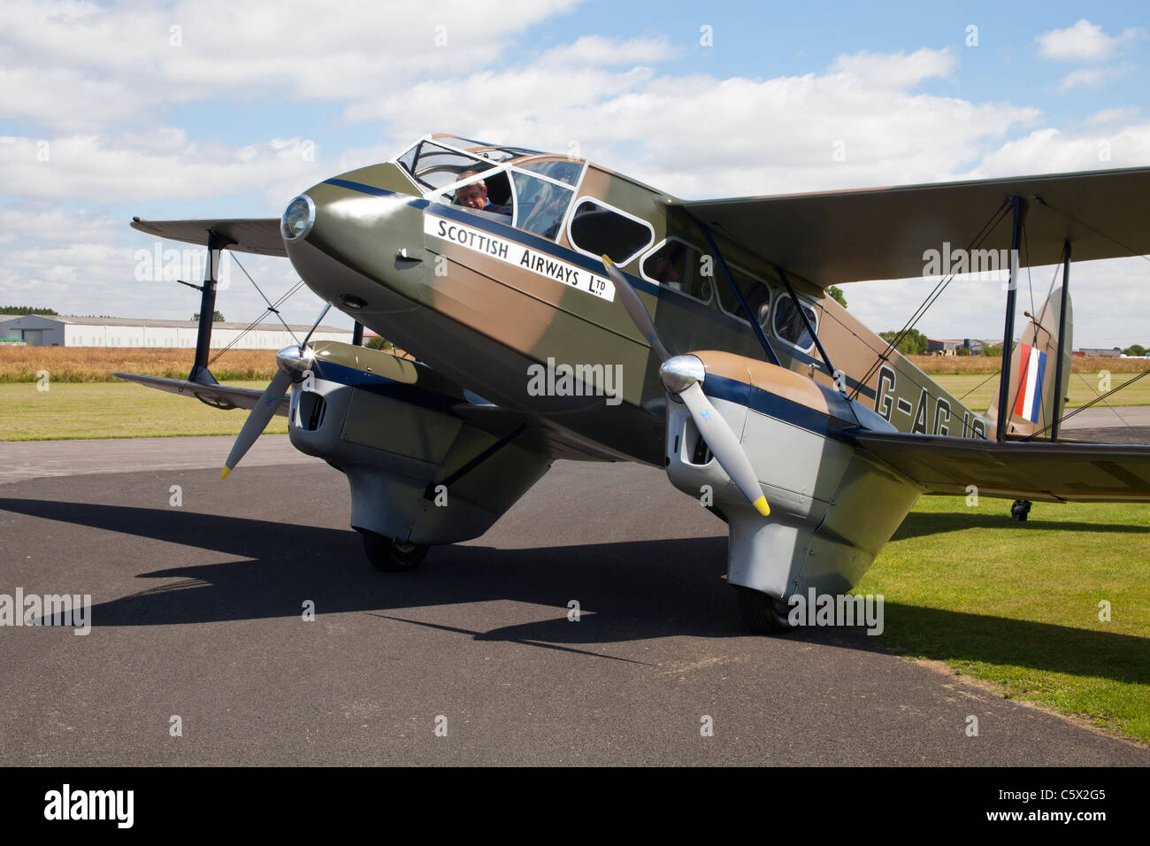 De Havilland DH89A Dragon Rapide G-AGJG on the ground at Breighton ...