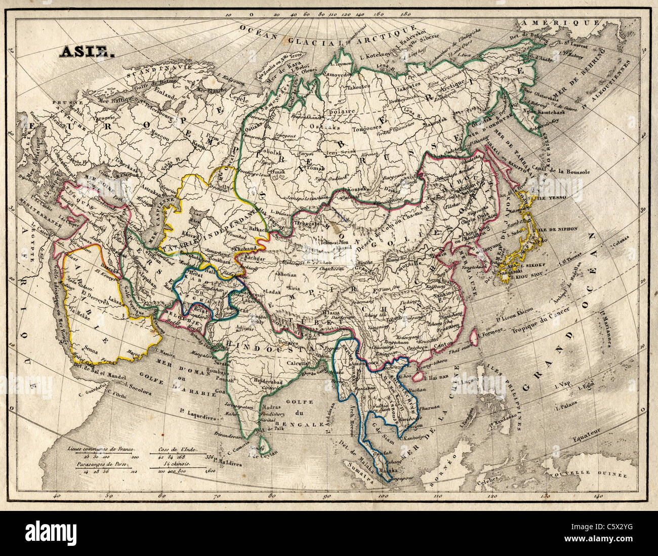 Asie (Asia) Antiquarian Map from "Atlas Universel de Geographie ...