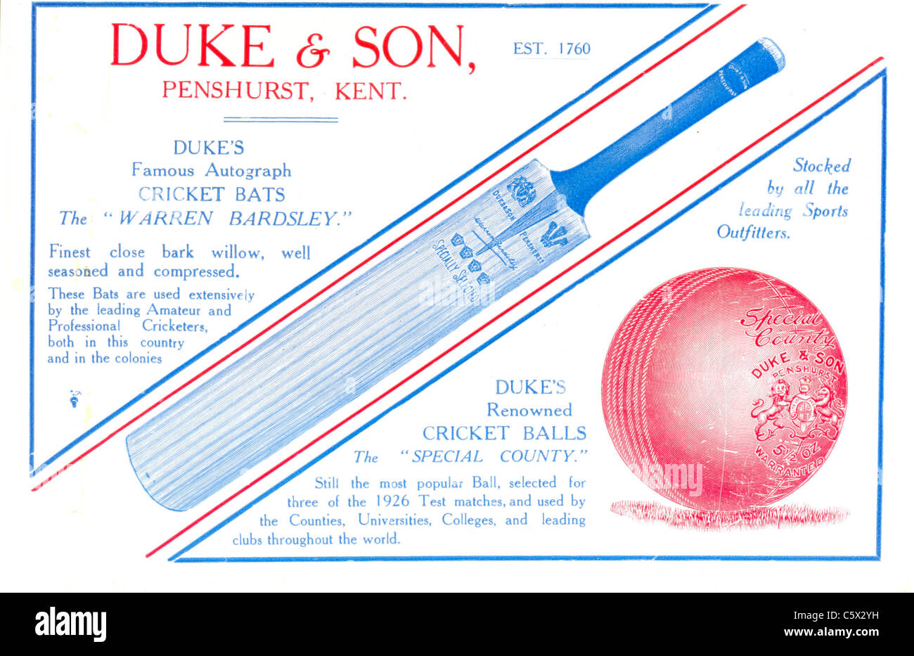 Dukes famous autograph cricket bats hi-res stock photography and images ...
