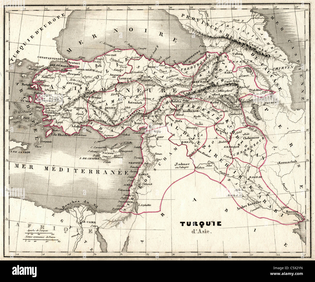 Old turkey map hi-res stock photography and images - Alamy