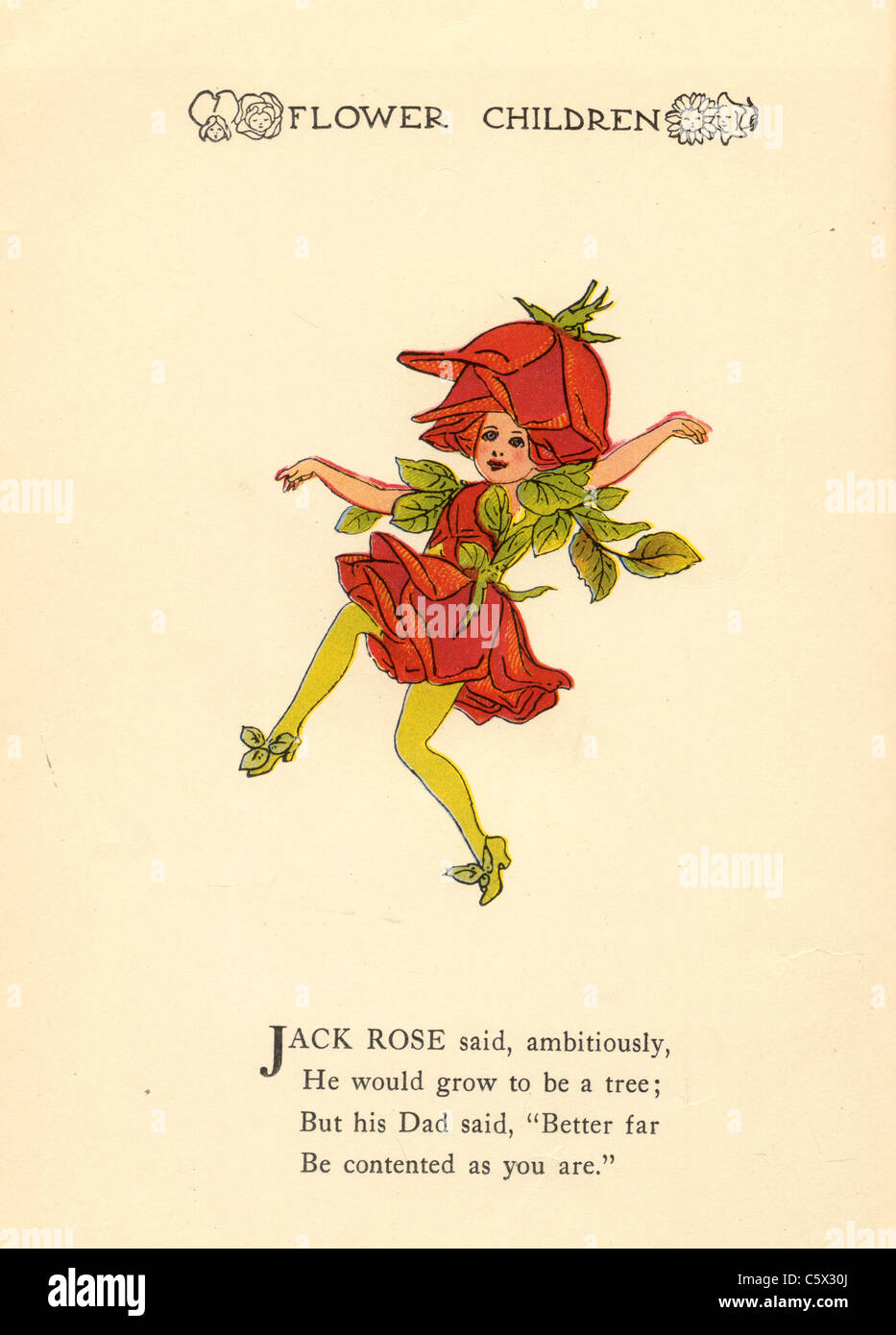 Rose - Flower Child Illustration from an antiquarian book Stock Photo ...