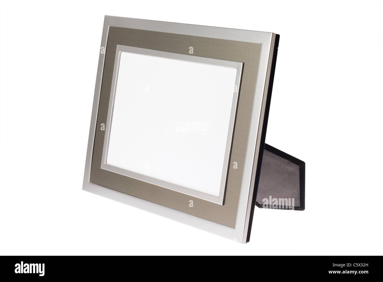 Metallic silver photo frame isolated on white background Stock Photo ...