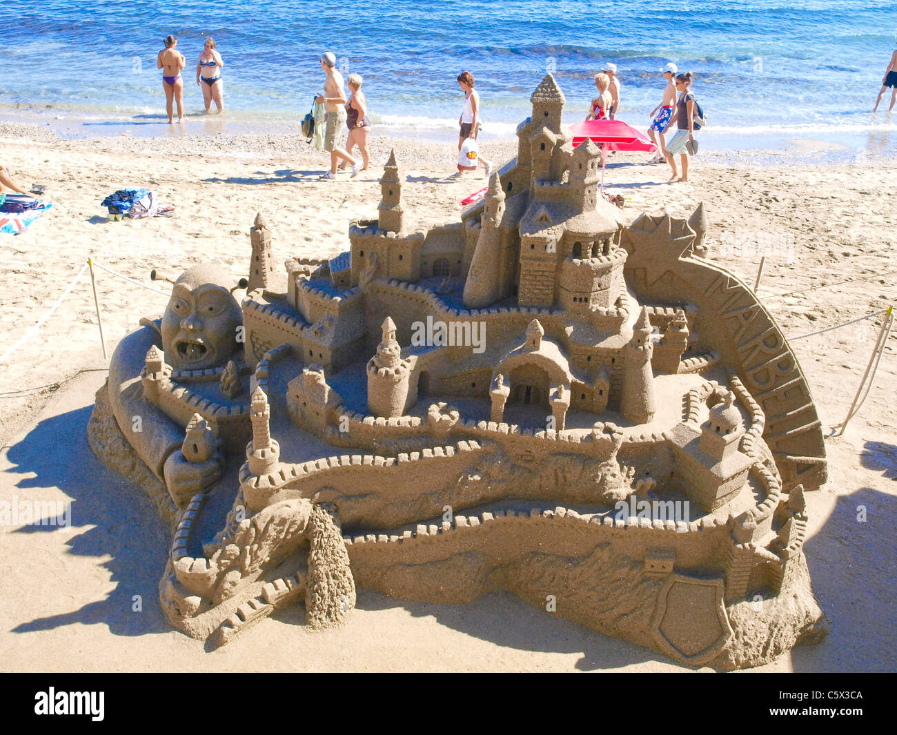 sand castle, Playa Malaga, Spain, Andalusia Stock Photo - Alamy
