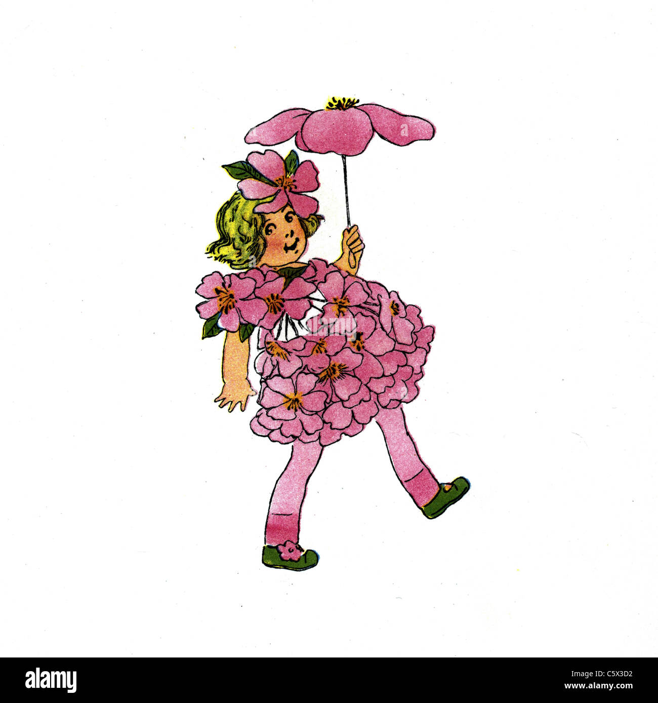 Bouncing Betty - Flower Child Illustration from an antiquarian book ...