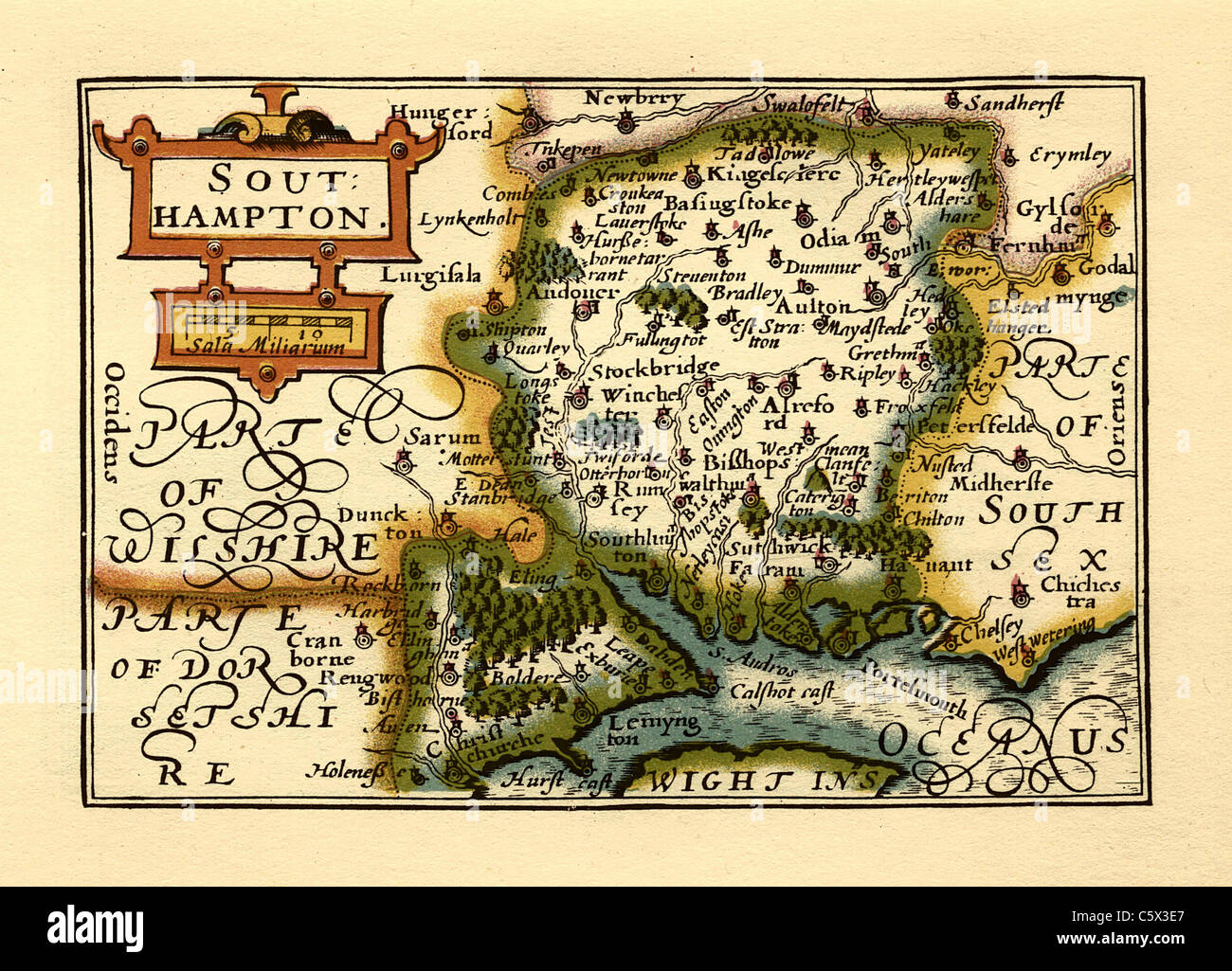 Old English County Map John Stock Photos & Old English County Map John ...