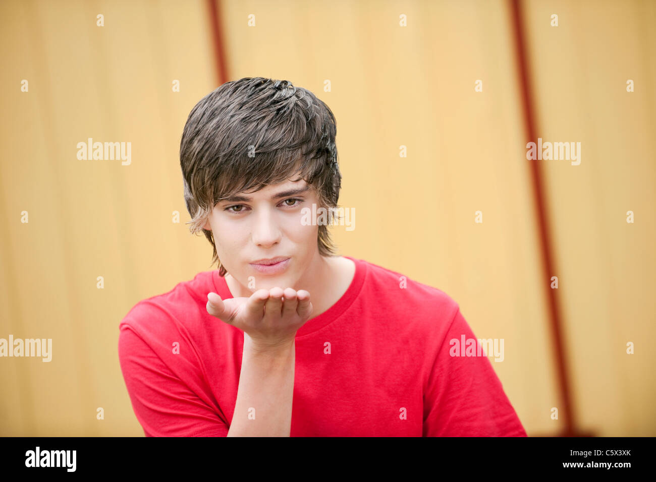 Teenage blowing kiss camera portrait hi-res stock photography and images - Alamy