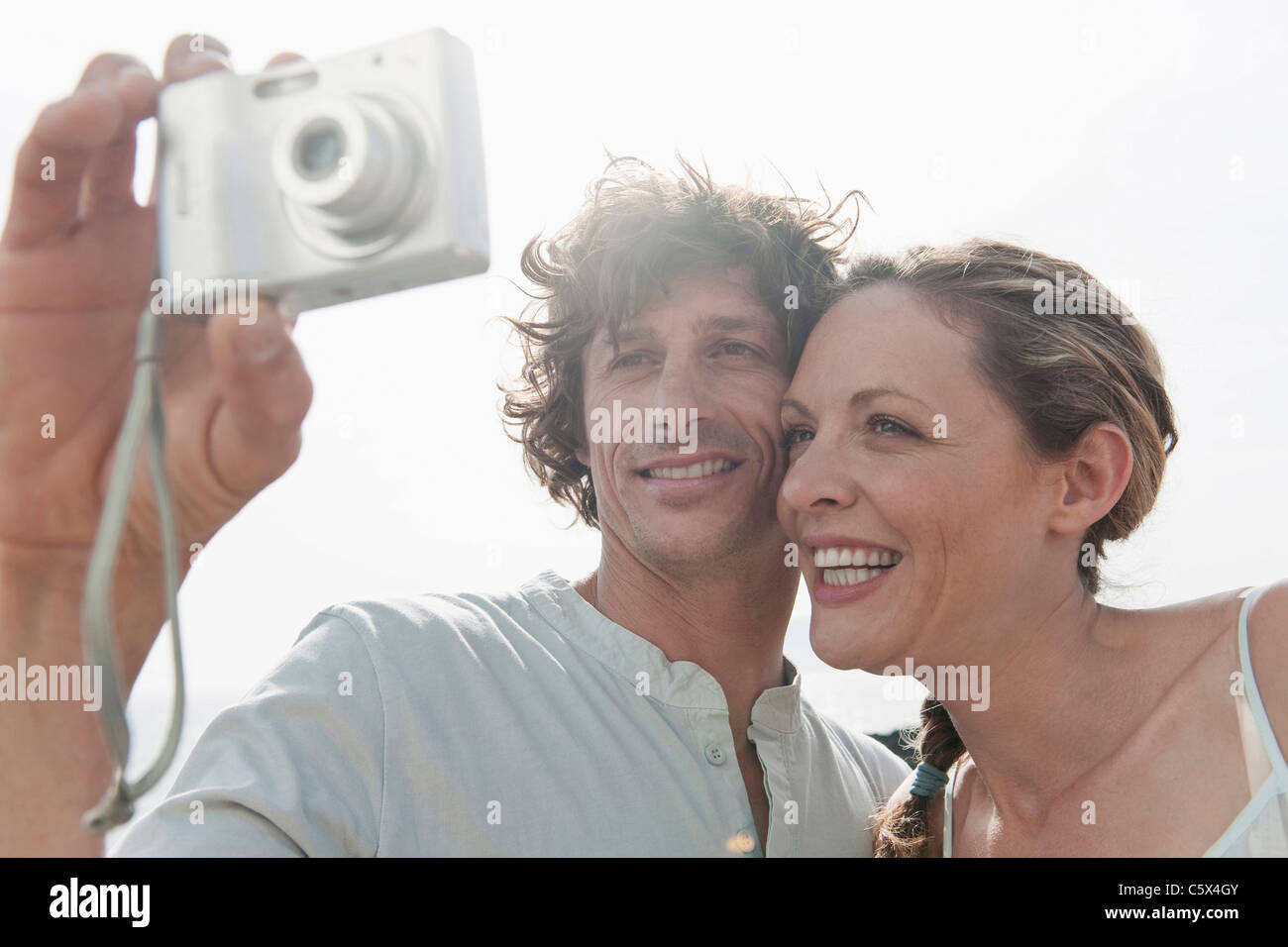 Spain, Mallorca, Couple taking self portrait Stock Photo - Alamy