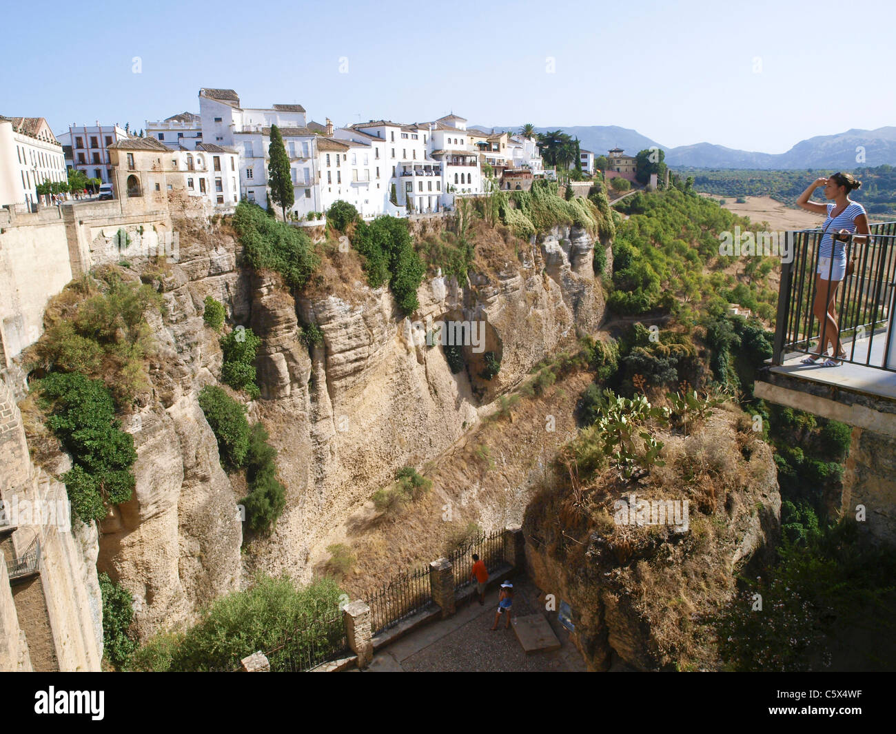 Ronda, Malaga, Andalusia, Spain, old town, canyon El Tajo, bridge El ...