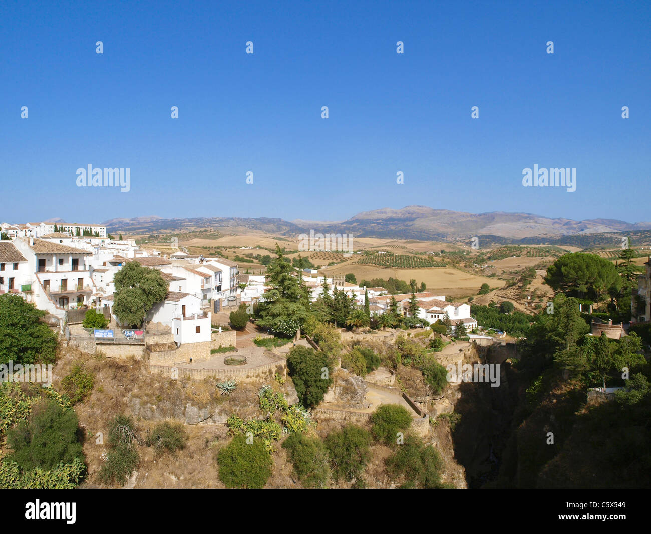 Ronda, Malaga, Andalusia, Spain, old town, canyon El Tajo Stock Photo ...