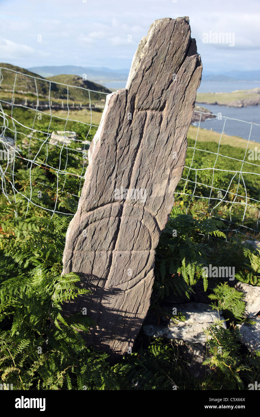 Early Christian standing stone carved with cross believed built by the ...
