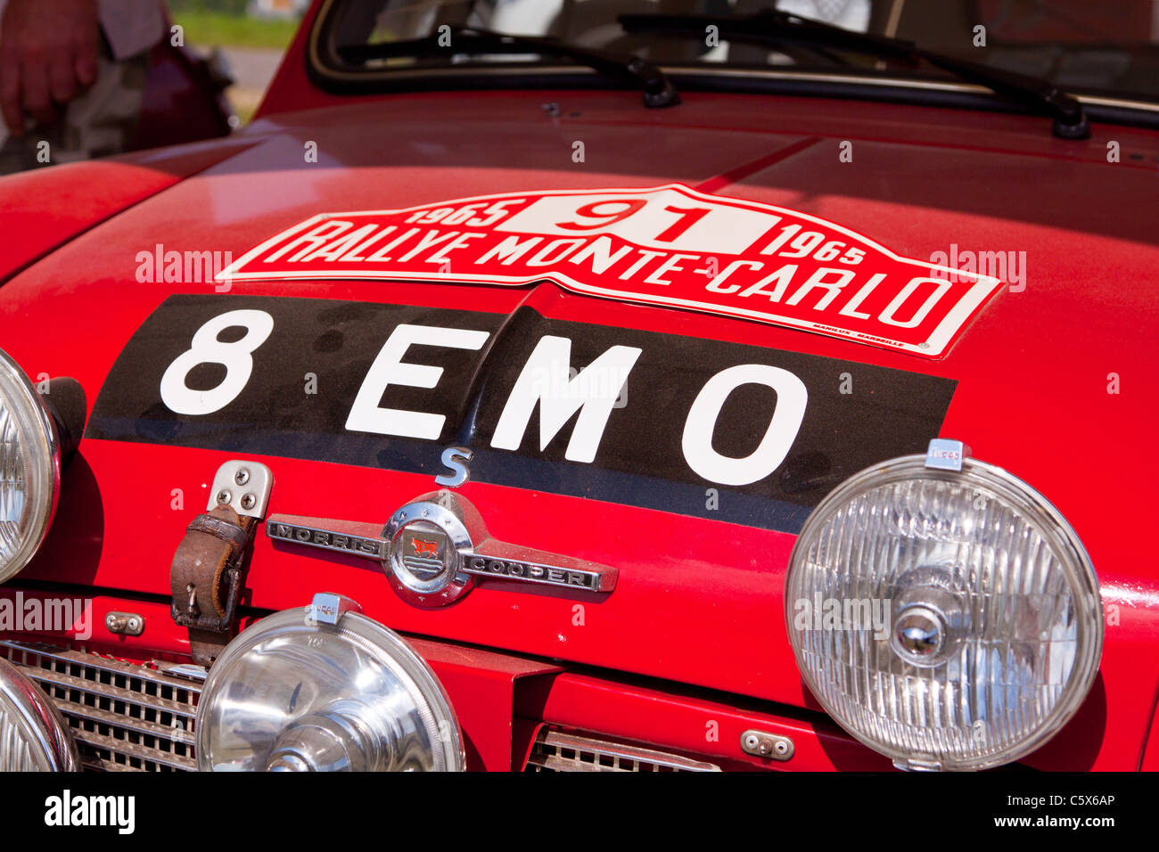 Red Mini from the 1960's that competed in the Monte Carlo Rally Stock ...
