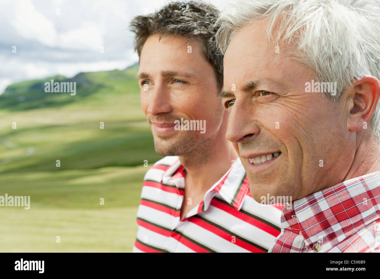 Italy, Seiseralm, Two men, portrait, close-up Stock Photo - Alamy