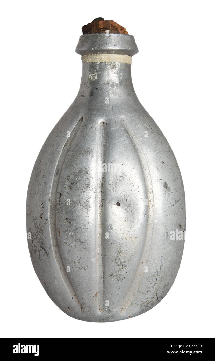 Old military flask isolated on white background Stock Photo - Alamy