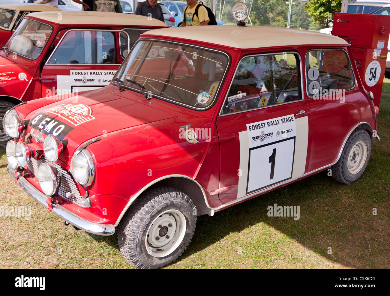 Red Mini from the 1960's that competed in the Monte Carlo Rally Stock ...