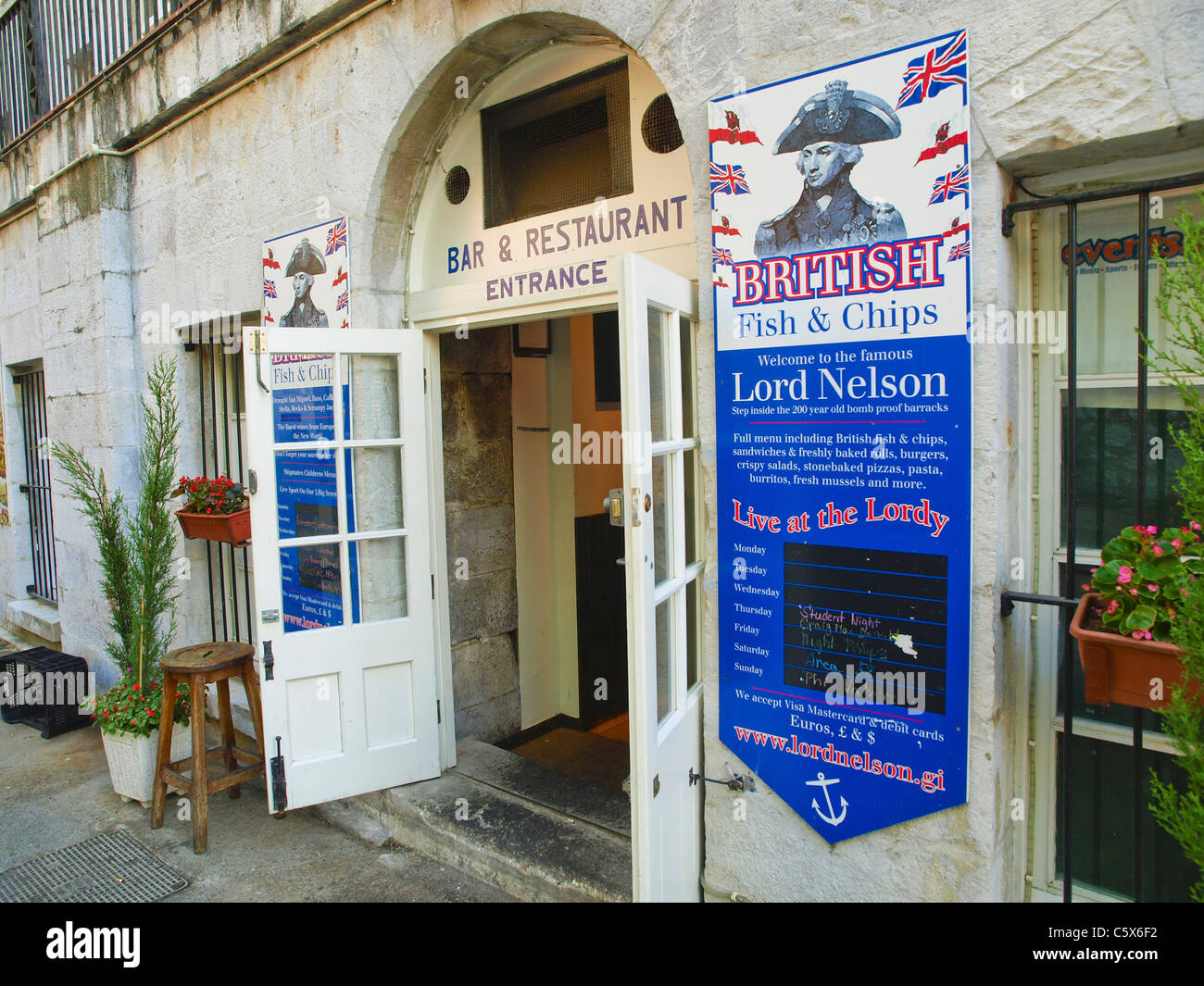 bar Lord Nelson, Gibraltar Stock Photo - Alamy