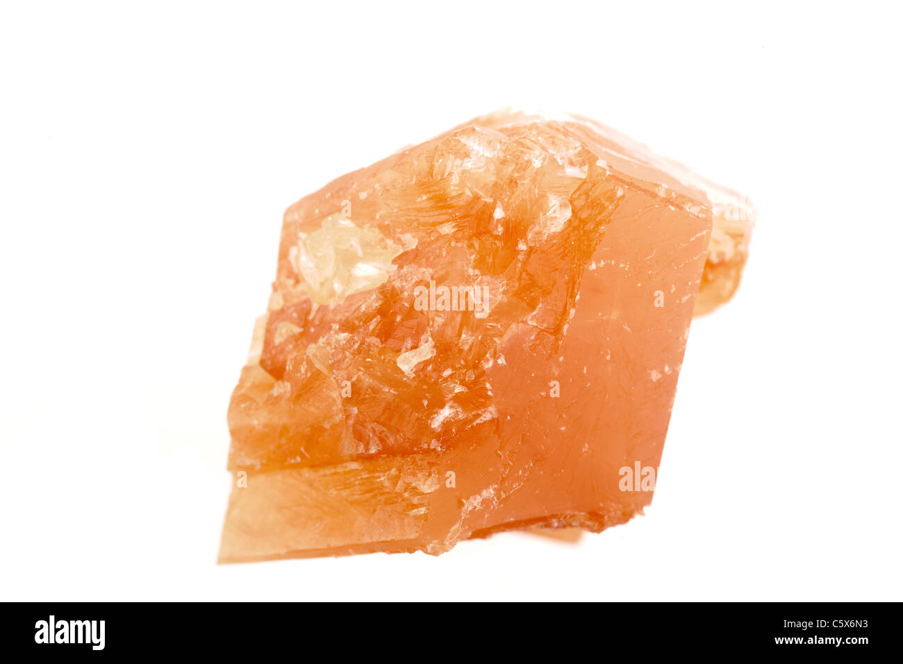 Rock sample of orange gypsum Stock Photo - Alamy