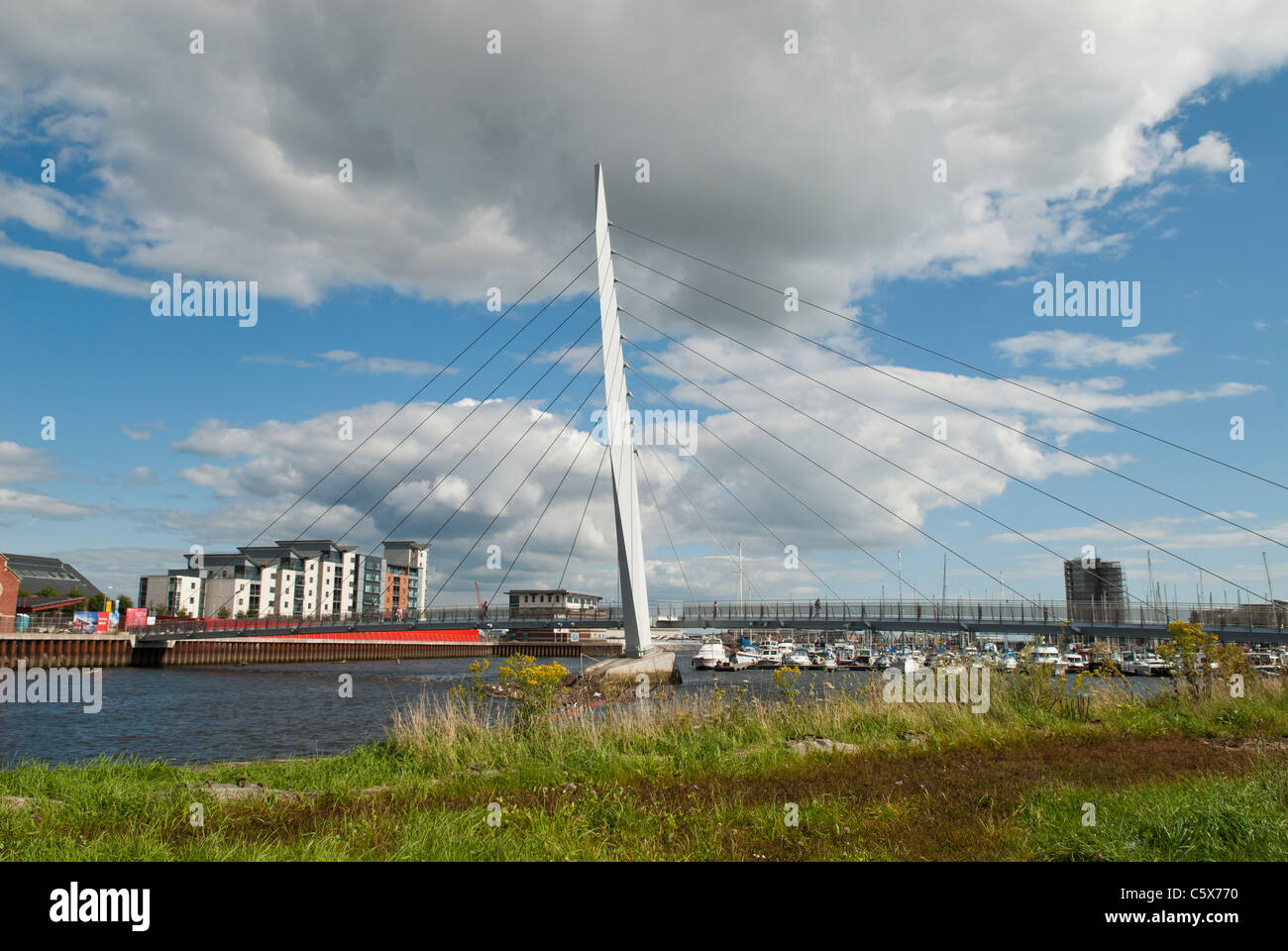 The Sail Bridge Swansea Wales Stock Photo - Alamy
