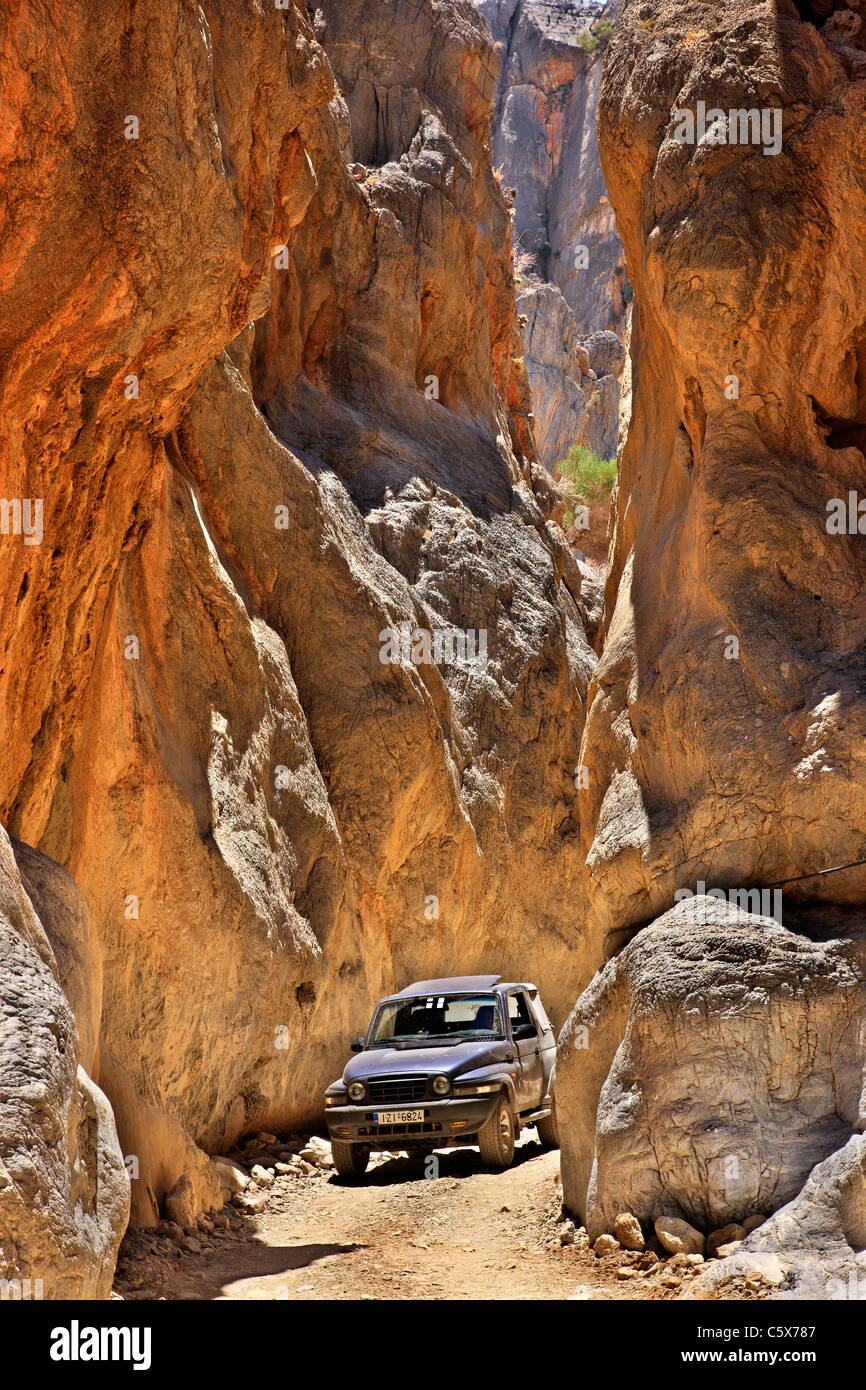The spectacular Trypiti canyon, to the south of Heraklion prefecture ...