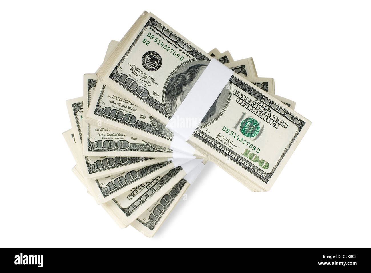 Isolated Stacks of Money Stock Photo - Alamy