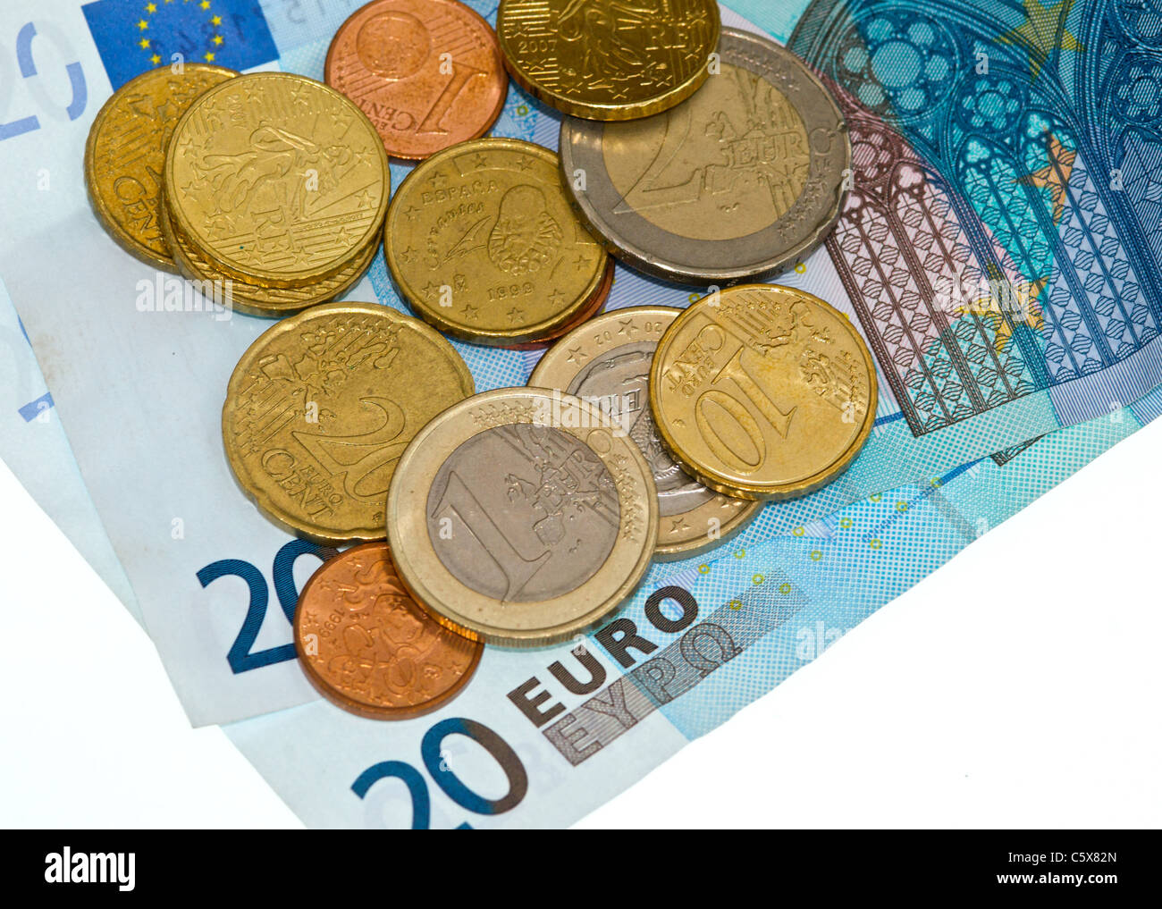 Euro currency coins and notes Stock Photo - Alamy