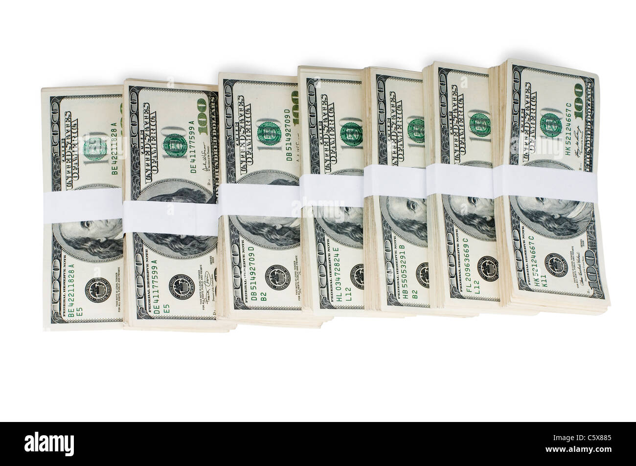 Isolated Stacks of Money Stock Photo - Alamy