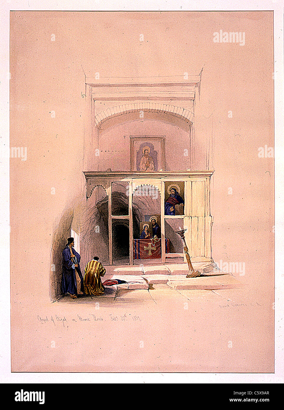 Chapel of Elijah on Mount Horeb Feby 20th 1839, Louis Haghe / David ...