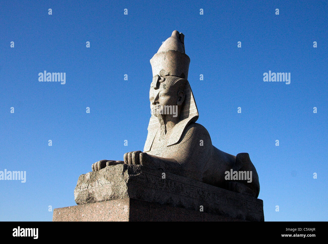 Ancient Egyptian sphinx on the Neva River, St Petersburg, Russia Stock ...