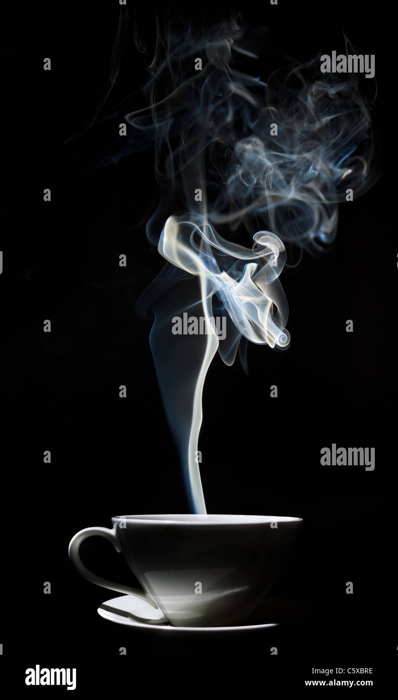 Cup coffee smoke outline hi-res stock photography and images - Alamy
