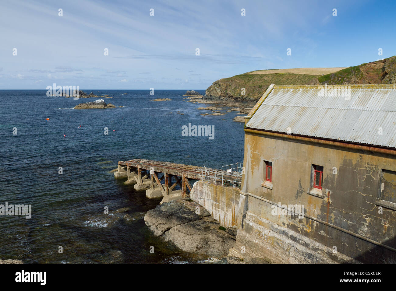 Abandoned Lifeboat station, Polpeor Cove, Lizard Point, Cornwall Stock ...