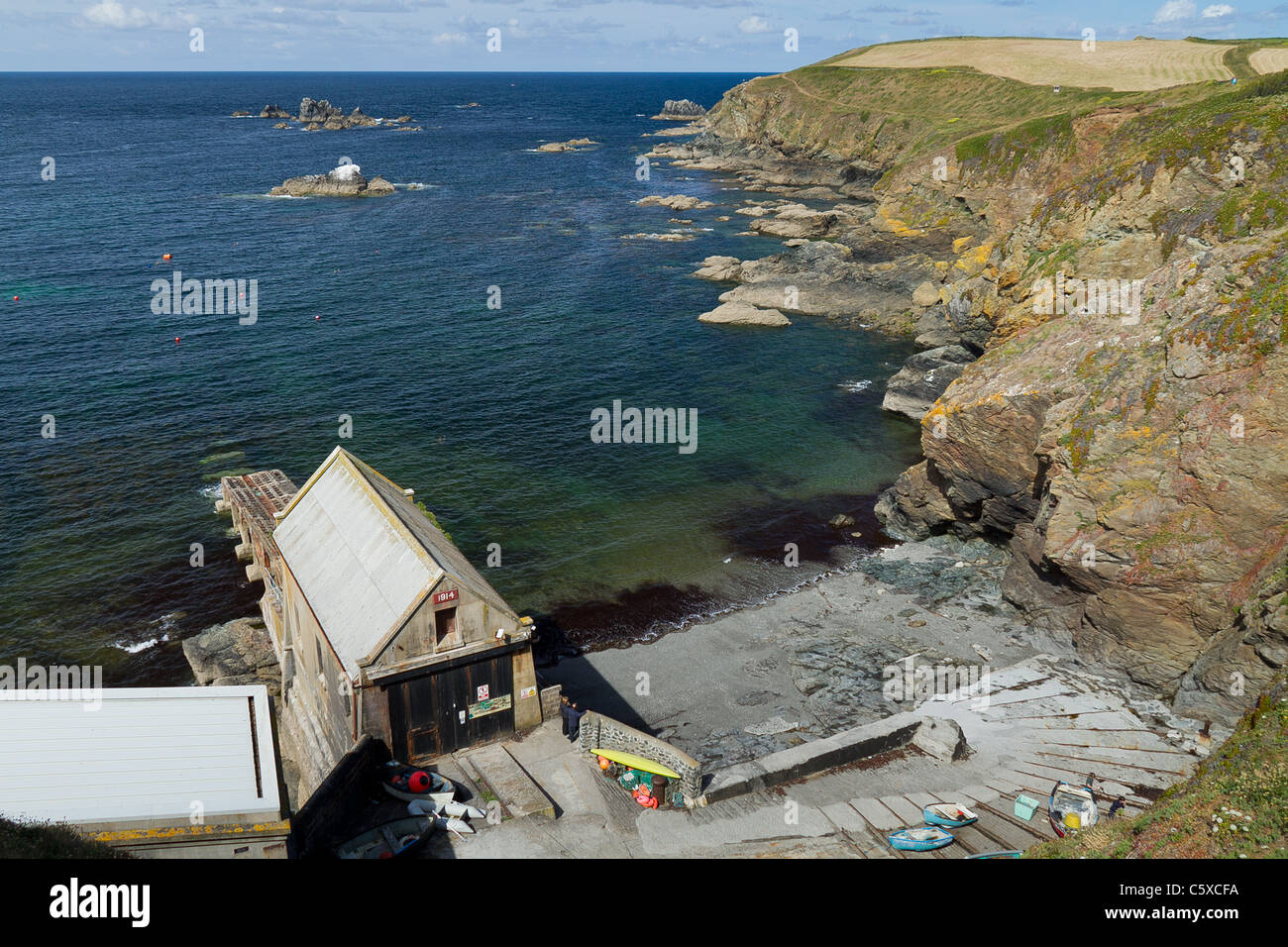 Abandoned Lifeboat station, Polpeor Cove, Lizard Point, Cornwall Stock Photo - Alamy